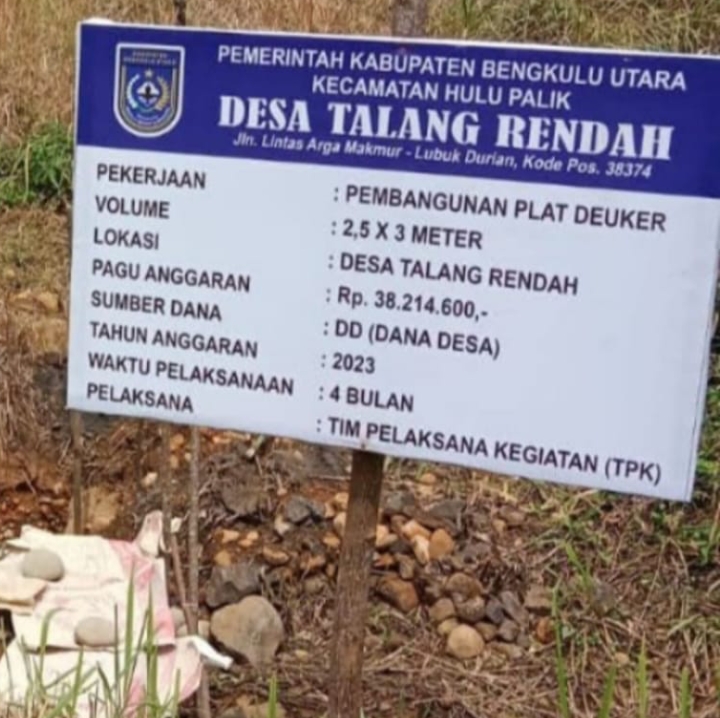 Pekerjaan Plat Decker Desa Talang Rendah Jadi Ajang Tempat Korupsi ...
